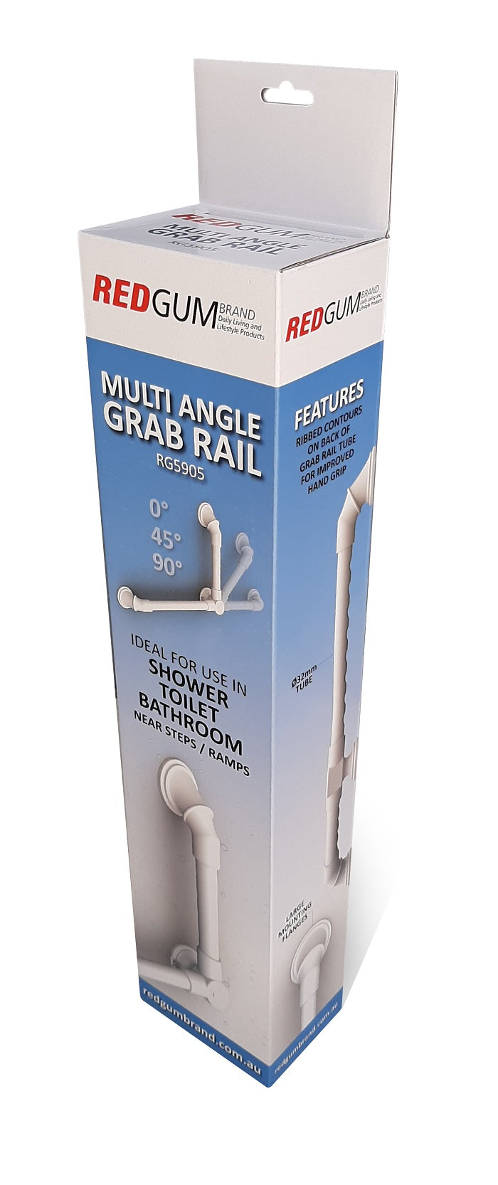 Redgum Grab Rail Multi Angle Adjustable Fixed Grab Rail White- RG5905